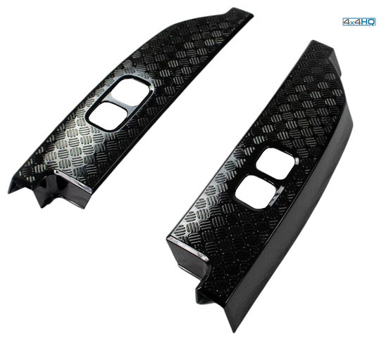 Defender L663 Gloss Black Chequer Plate Protection - Rear Lamp Tail Li ...