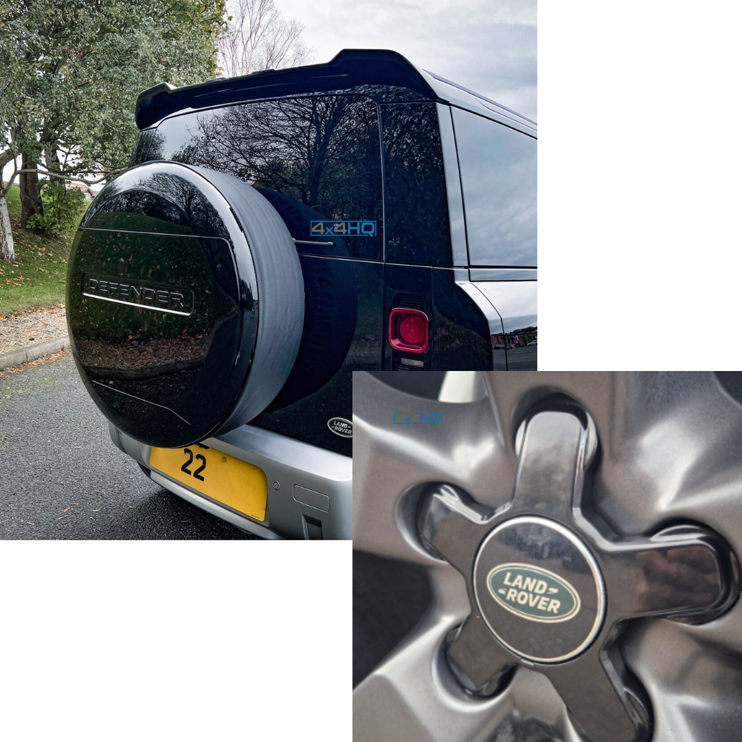 Spare Wheel Cover & Spare Wheel Lock - Bundle (Gloss Black) - Defender ...